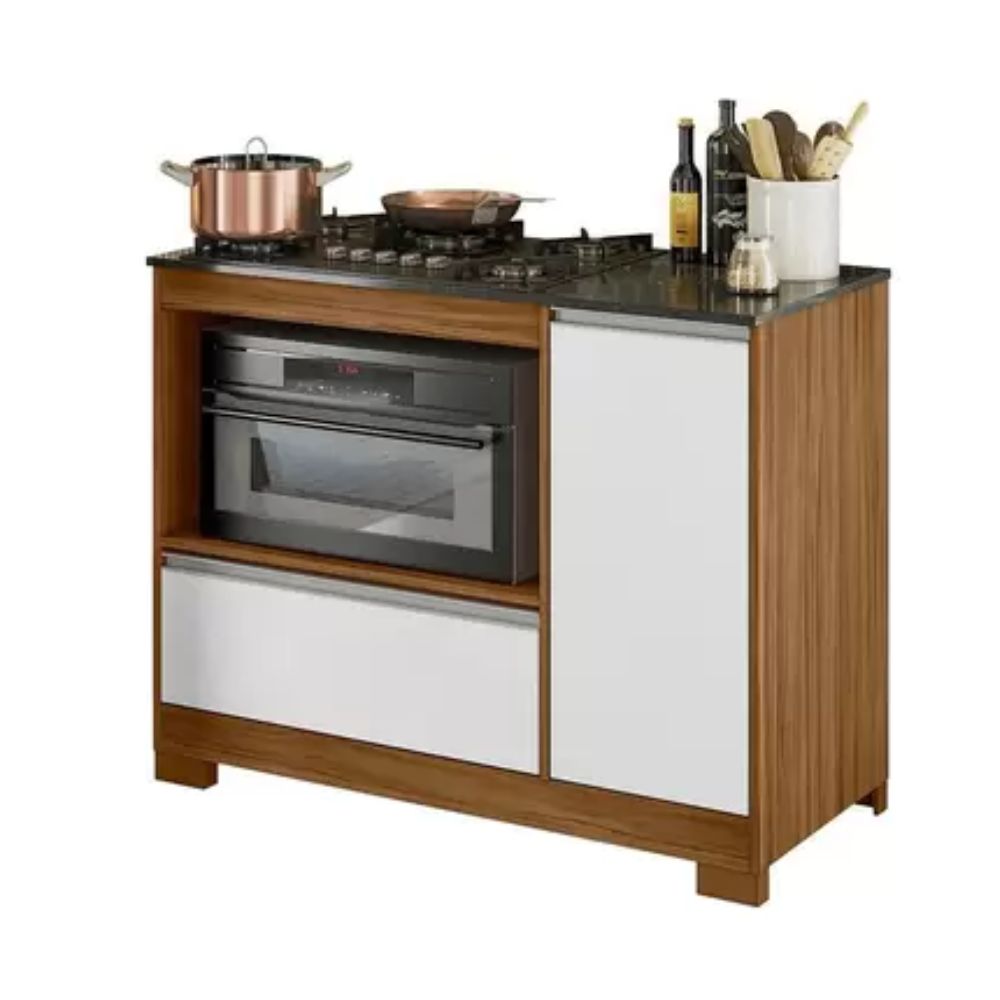 Balcão Cooktop NT3050 Notável Móveis Freijó/Branco – Rede Unilar HS Móveis